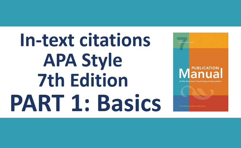 APA Style, 7th Edition: In-Text Citations | OER Commons