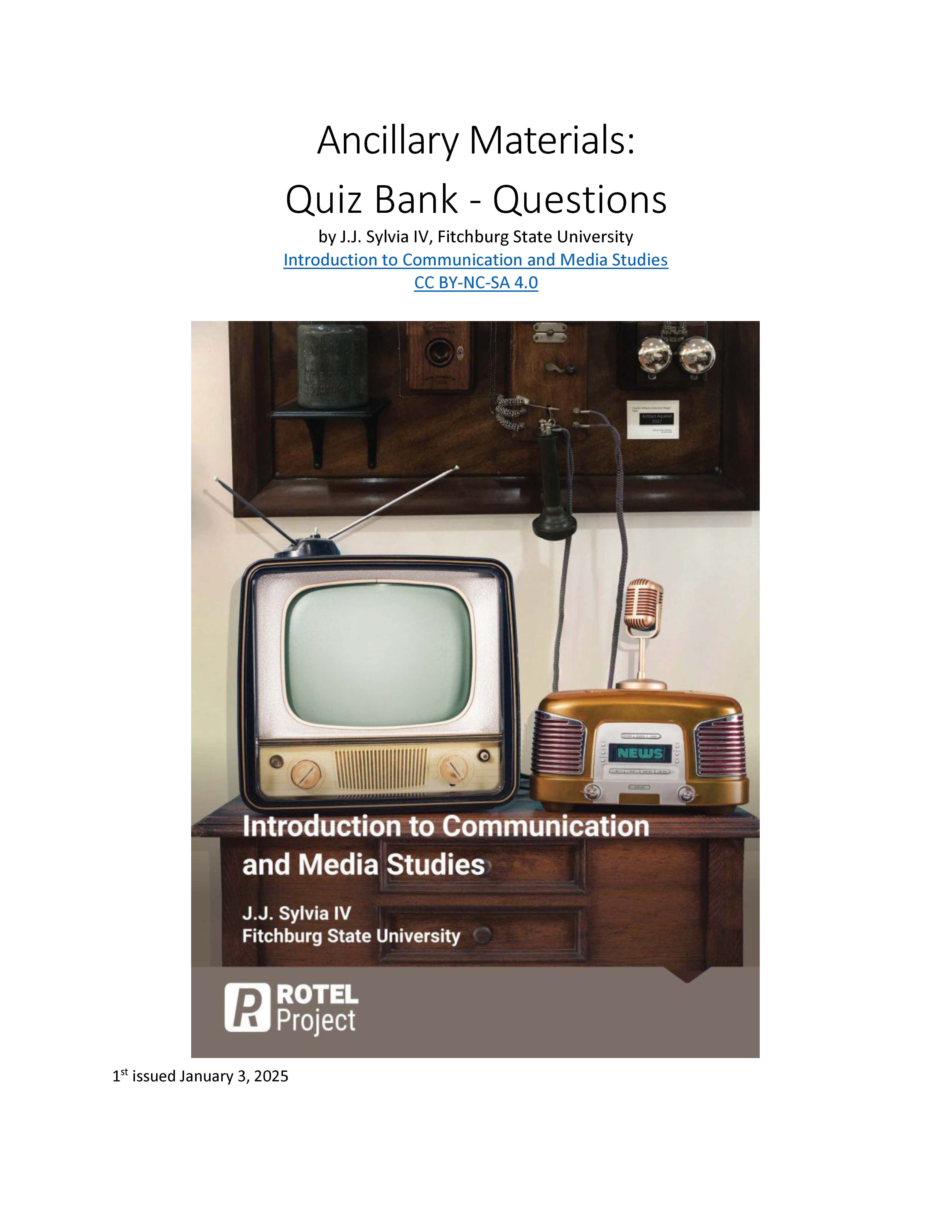 Introduction to Communication and Media Studies - Question Bank | OER Commons