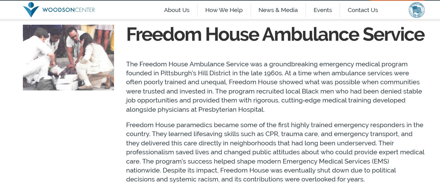 Freedom House Ambulance Service - HS | OER Commons