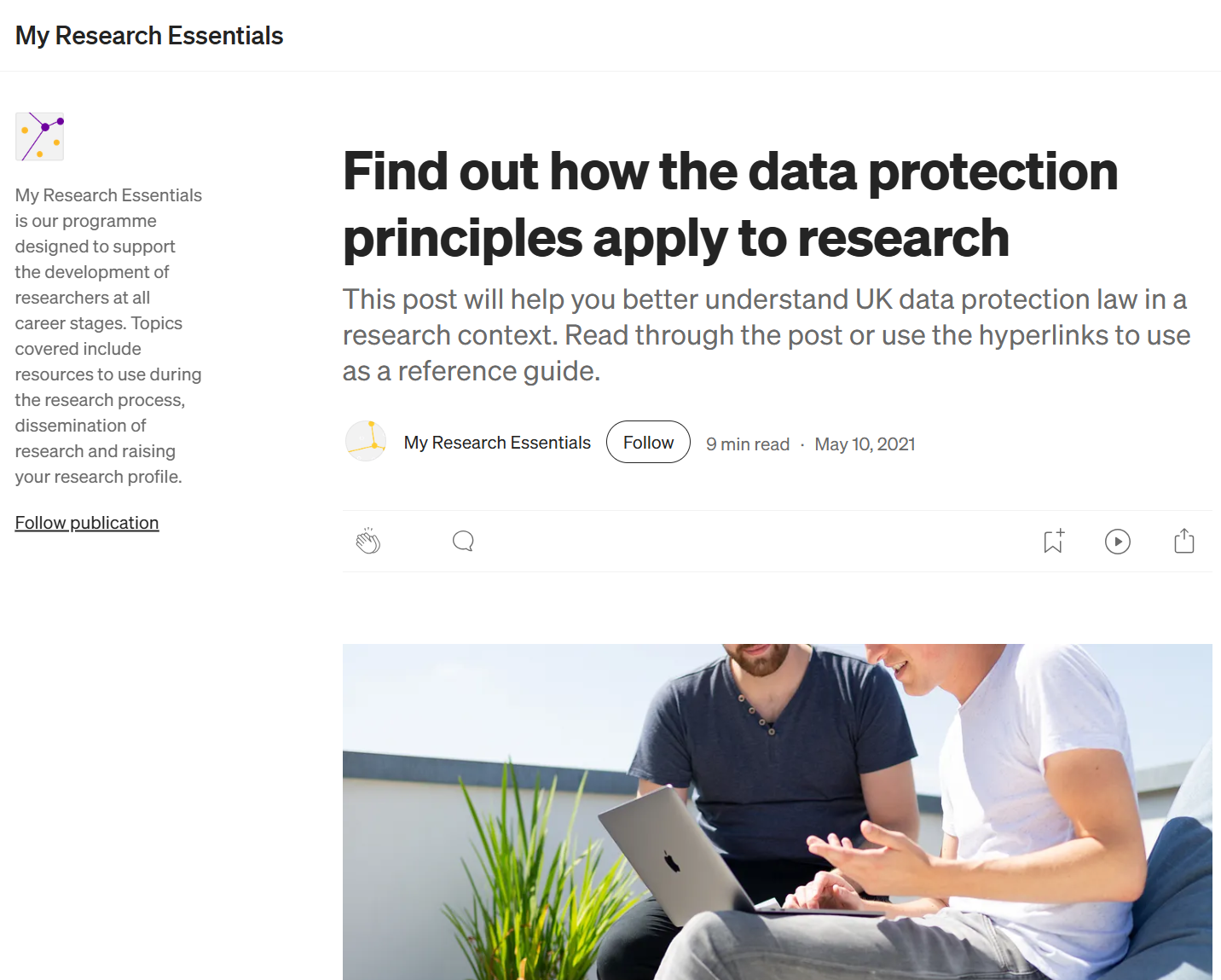 How the data protection principles apply to research | OER Commons