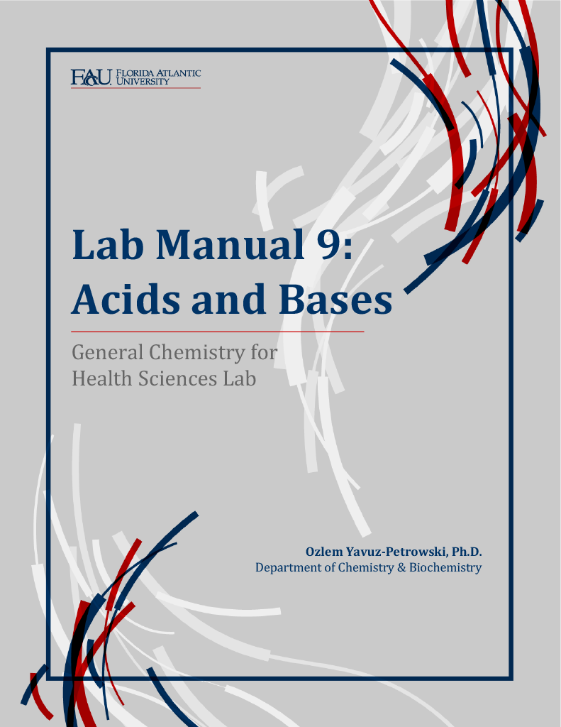 General Chemistry for Health Sciences lab manual 9: Acids and bases ...