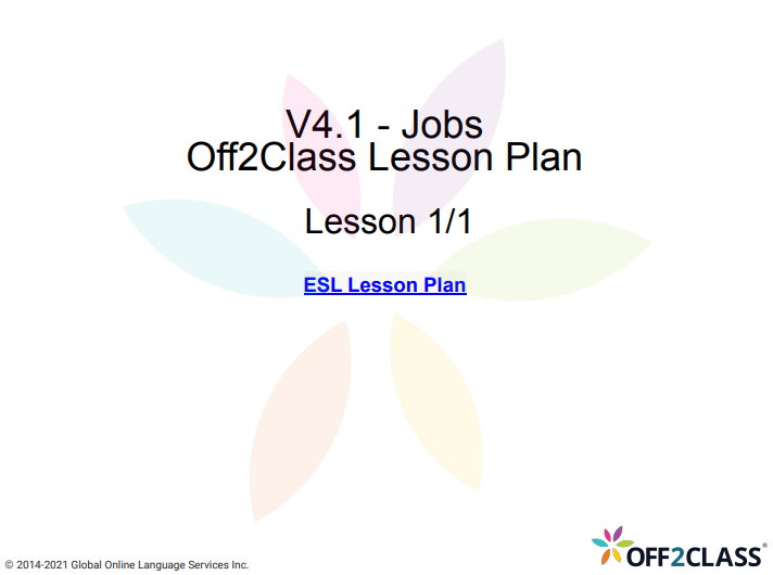 Vocabulary For ESL Students Jobs Off2Class Lesson Plan OER Commons