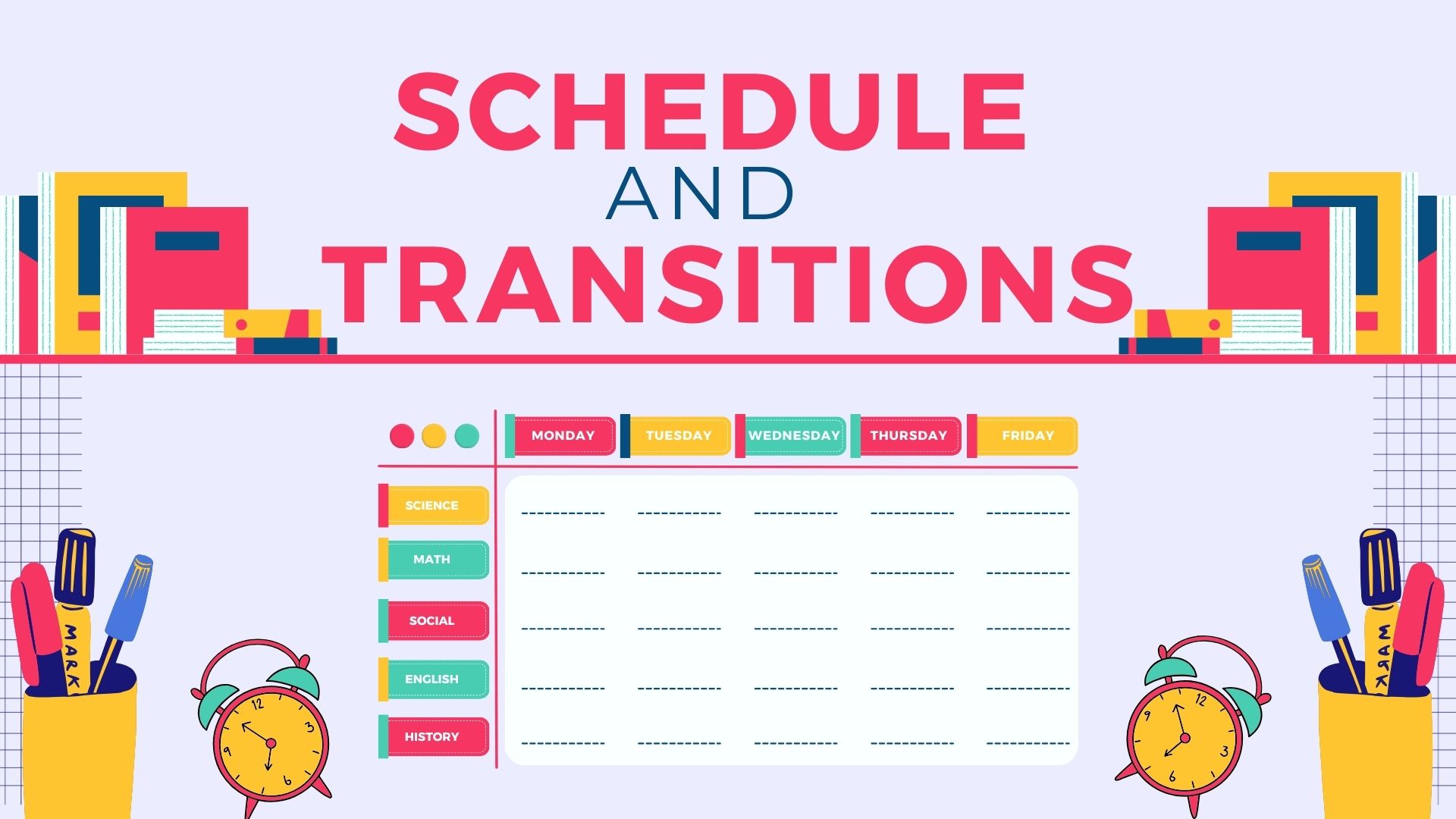 Schedule And Transition | OER Commons