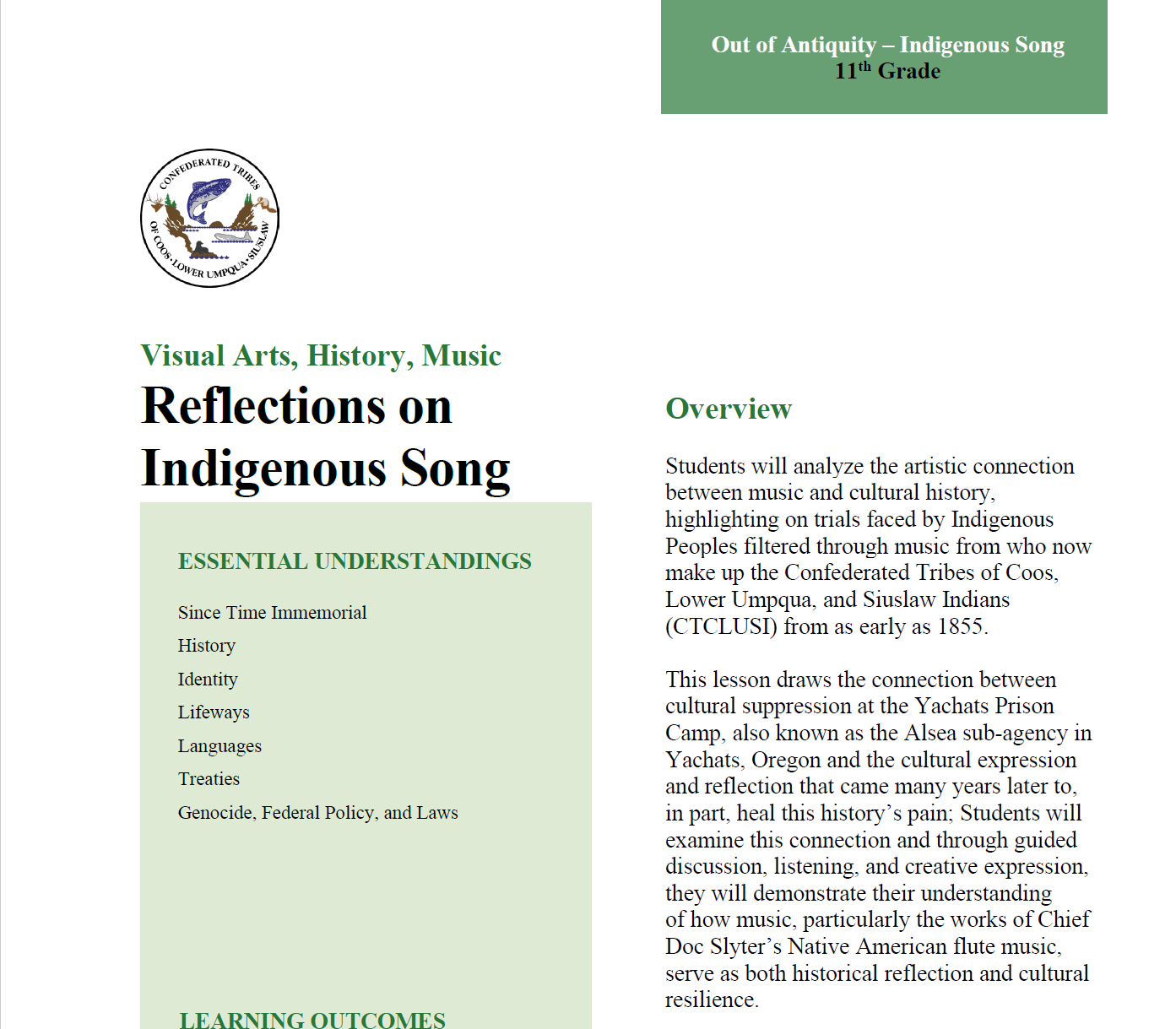 11th Grade Reflections on Indigenous Song | CTCLUSI | Native Arts | OER ...