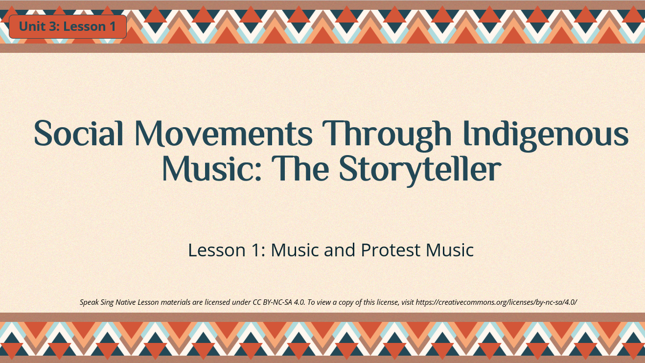 Unit 3 Grade 9-12 : Social Movements Through Indigenous Music | Speak ...