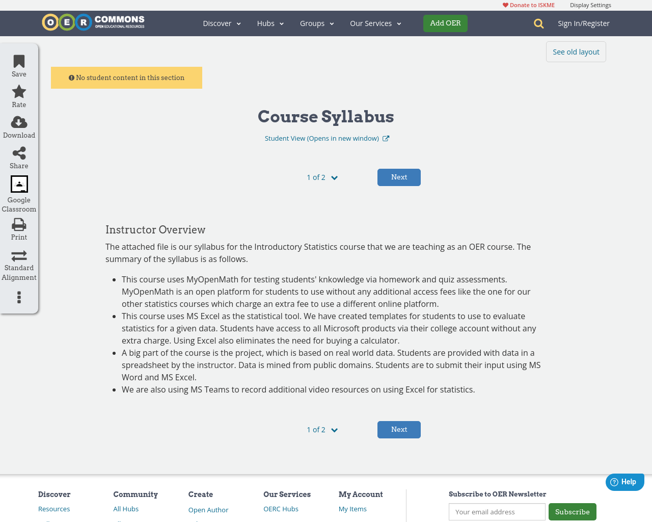 Course Syllabus | OER Commons