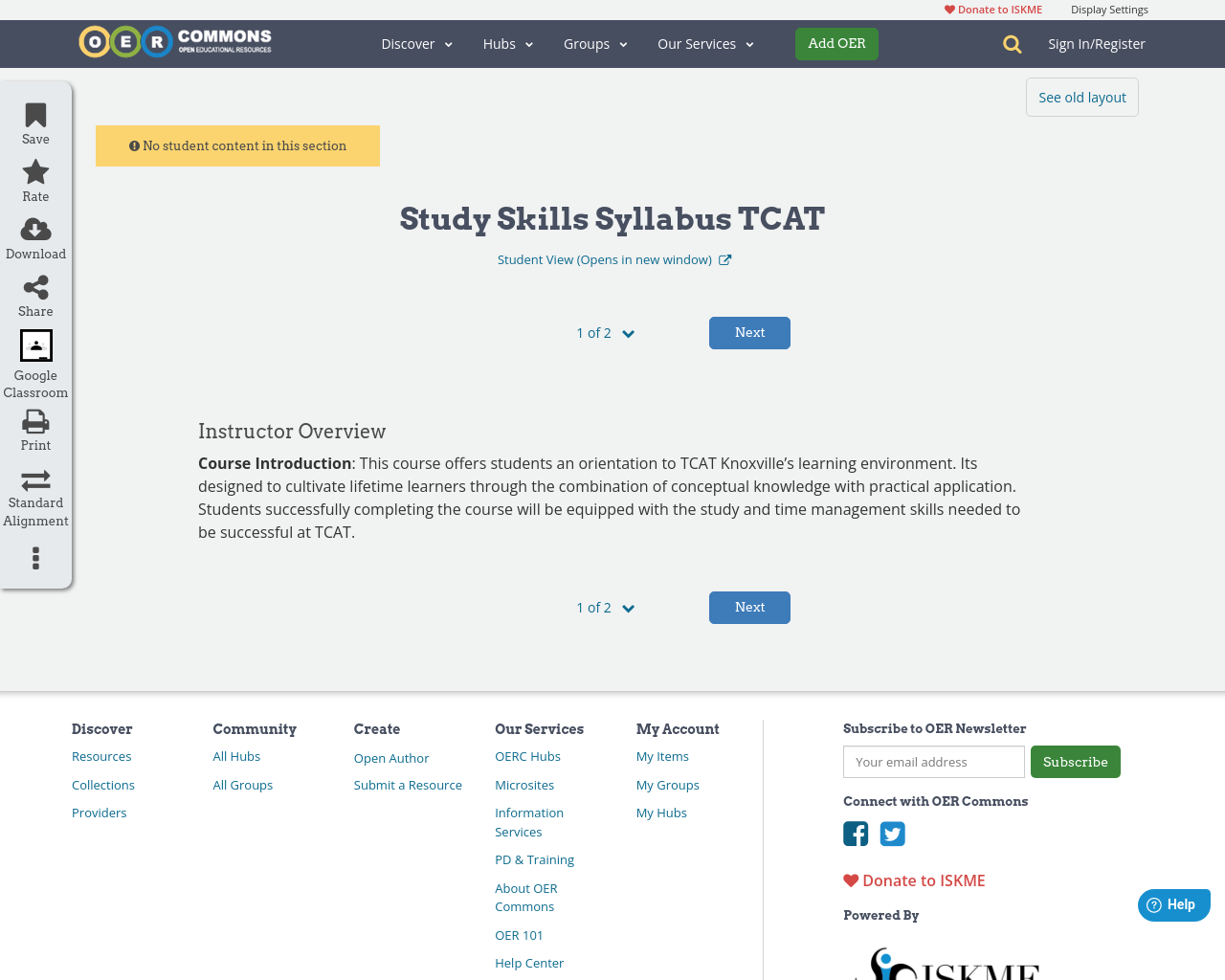 Study Skills Syllabus TCAT | OER Commons
