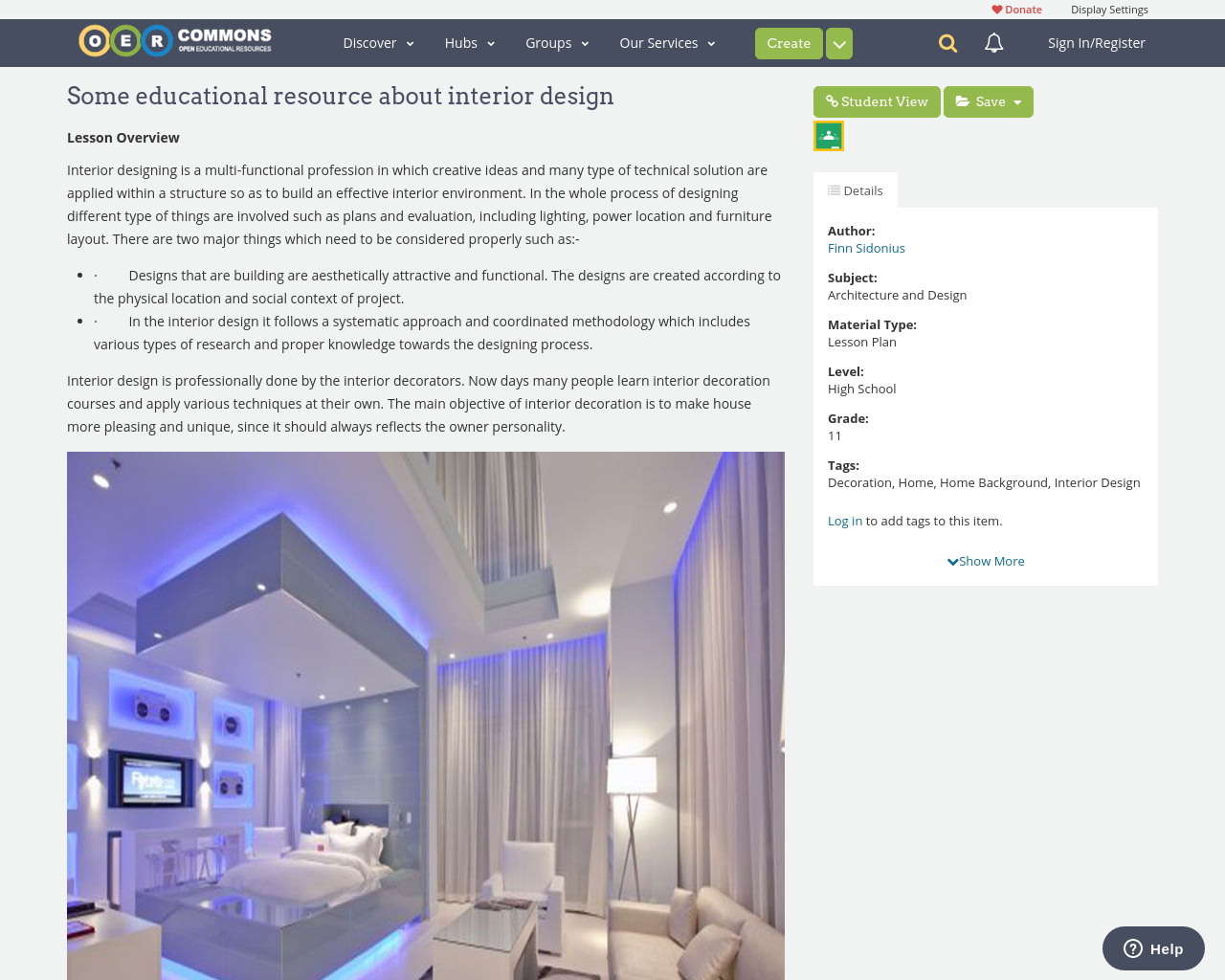 Some educational resource about interior design | OER Commons