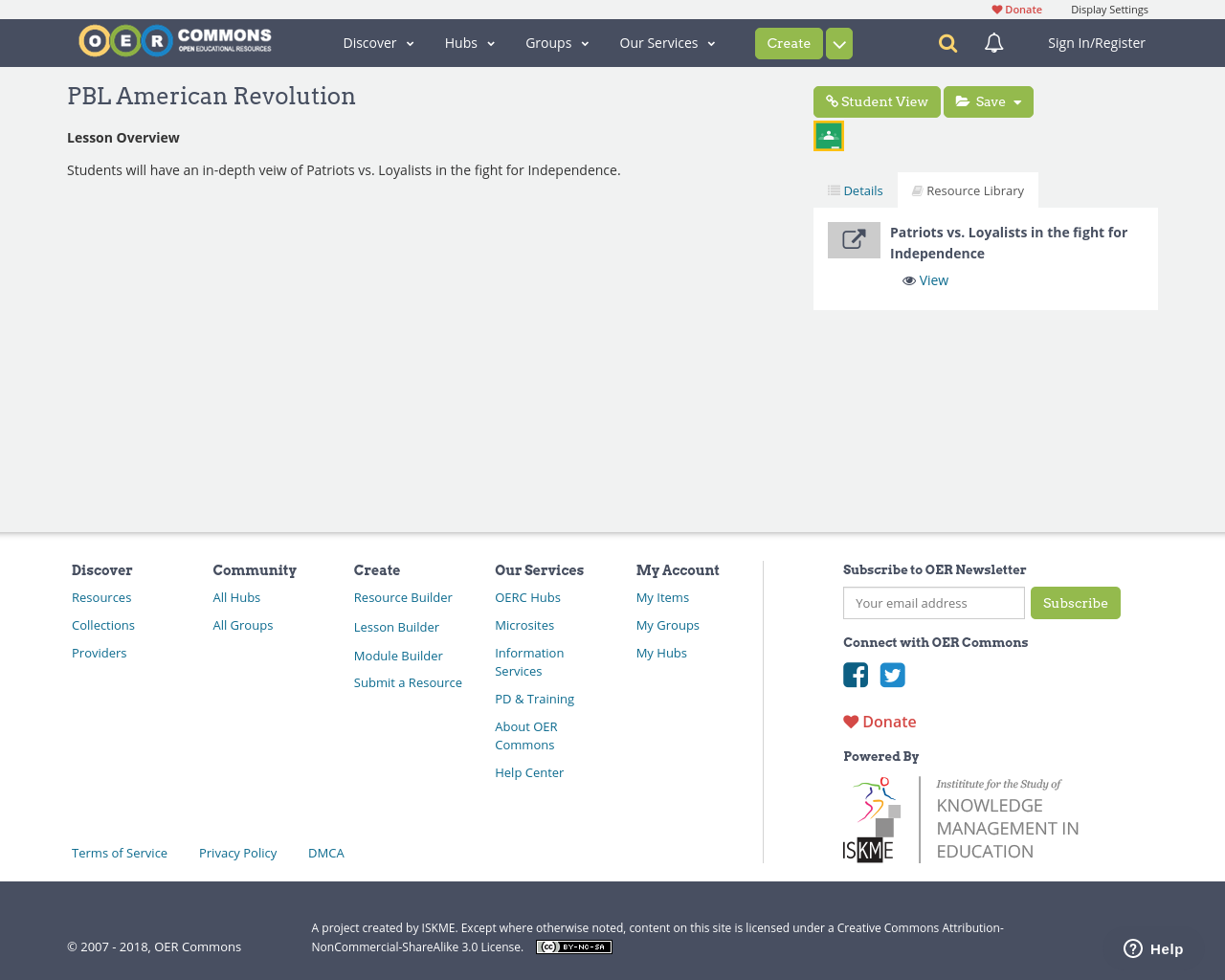 PBL American Revolution | OER Commons