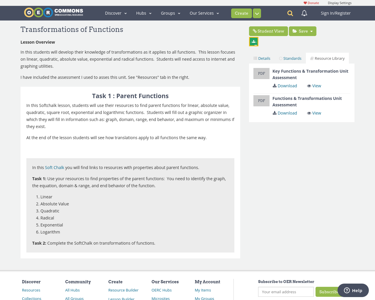 Transformations of Functions | OER Commons