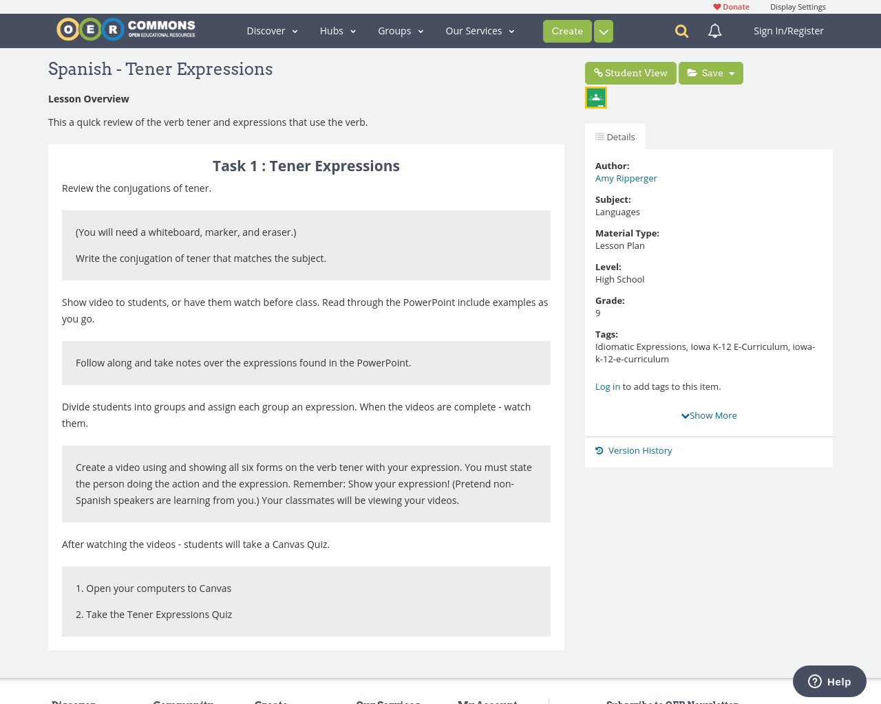 Spanish - Tener Expressions | OER Commons