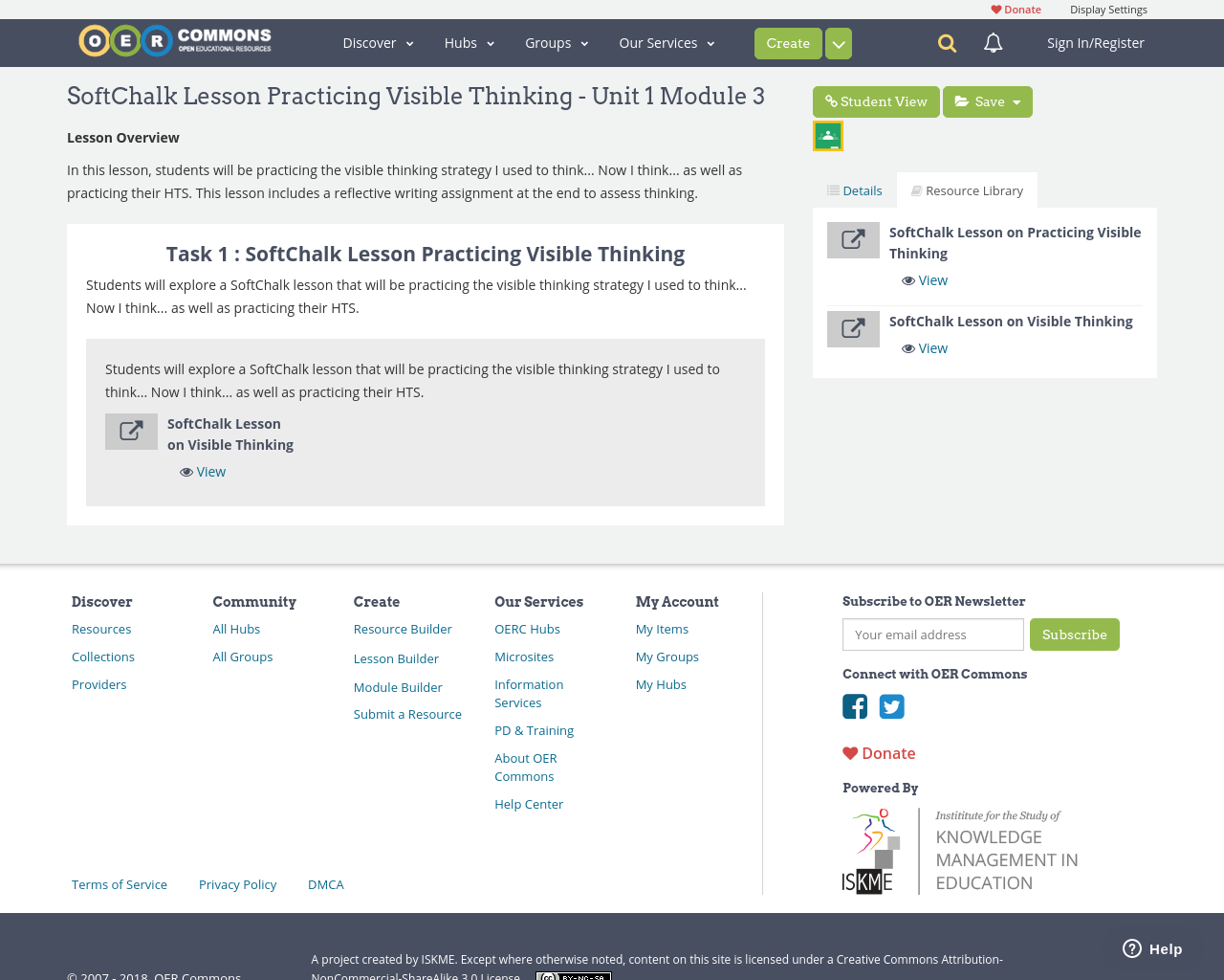 SoftChalk Lesson Practicing Visible Thinking - Unit 1 Module 3 | OER ...