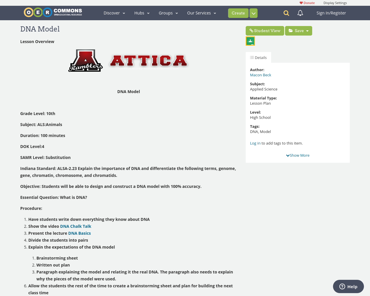 DNA Model | OER Commons