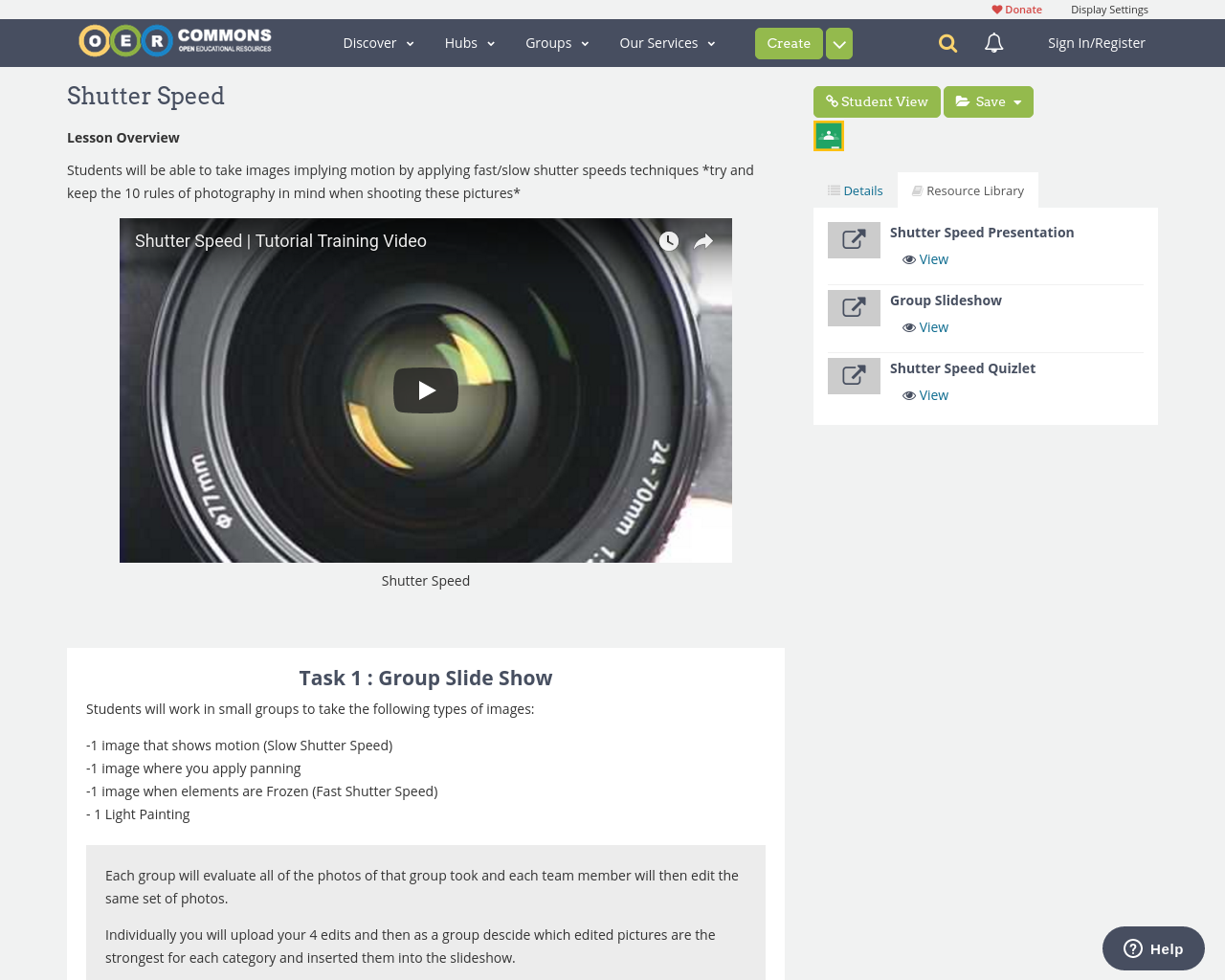 Shutter Speed | OER Commons