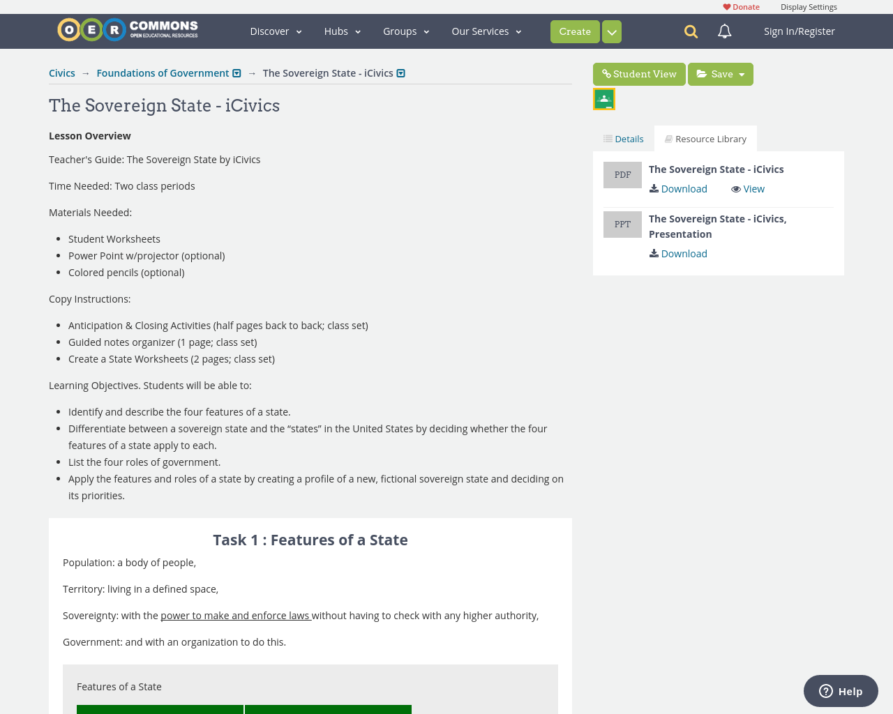 Civics, Foundations of Government, The Sovereign State - iCivics | OER ...