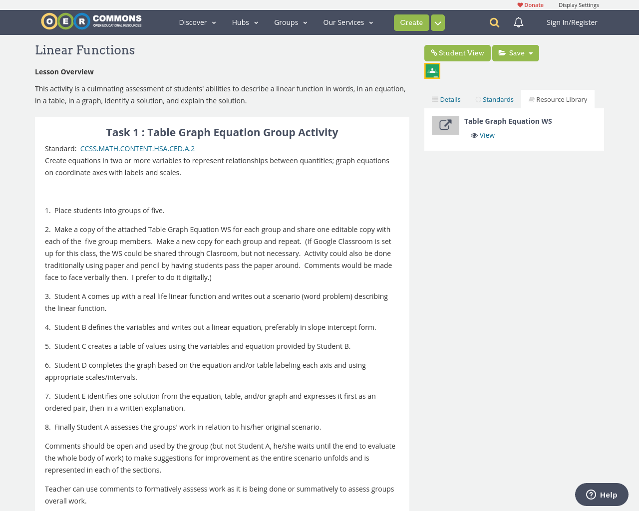Linear Functions | OER Commons
