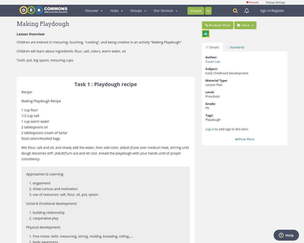 Making Playdough | OER Commons
