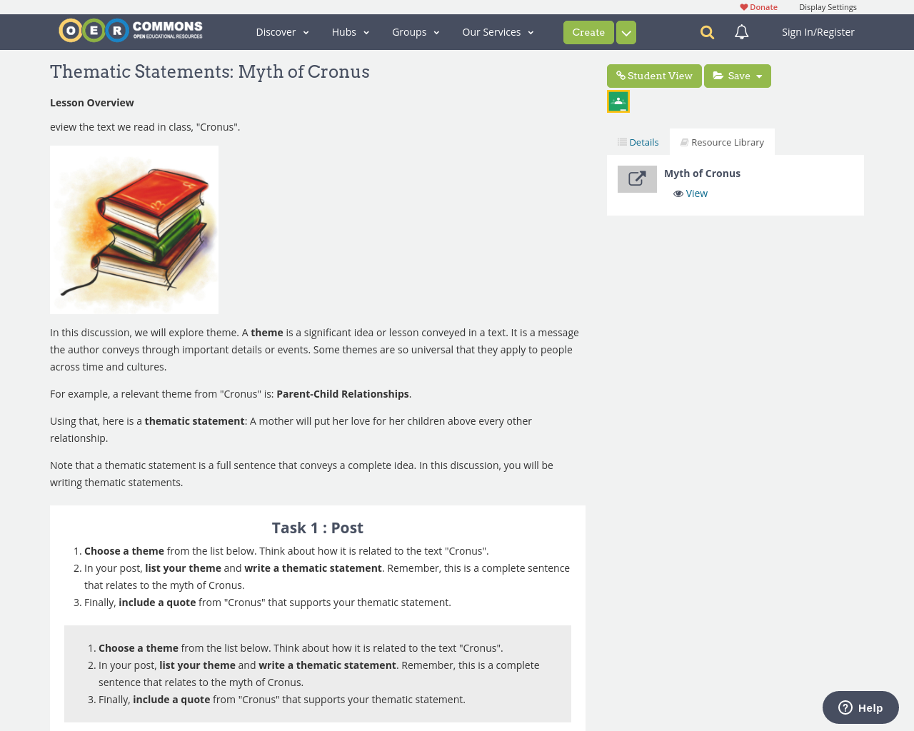 Thematic Statements: Myth of Cronus | OER Commons