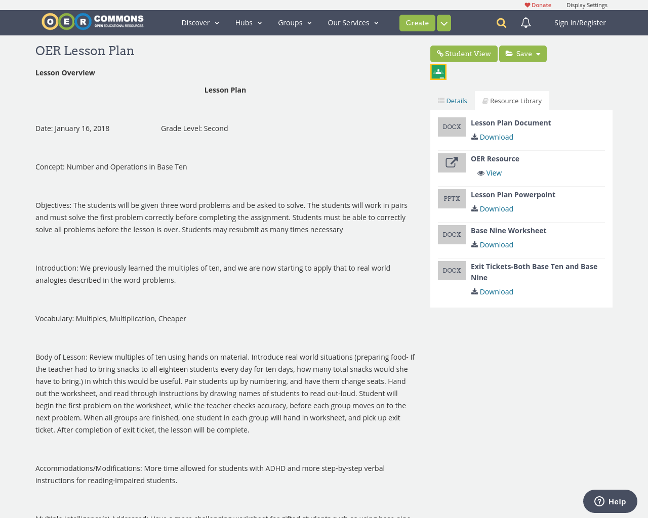 OER Lesson Plan | OER Commons