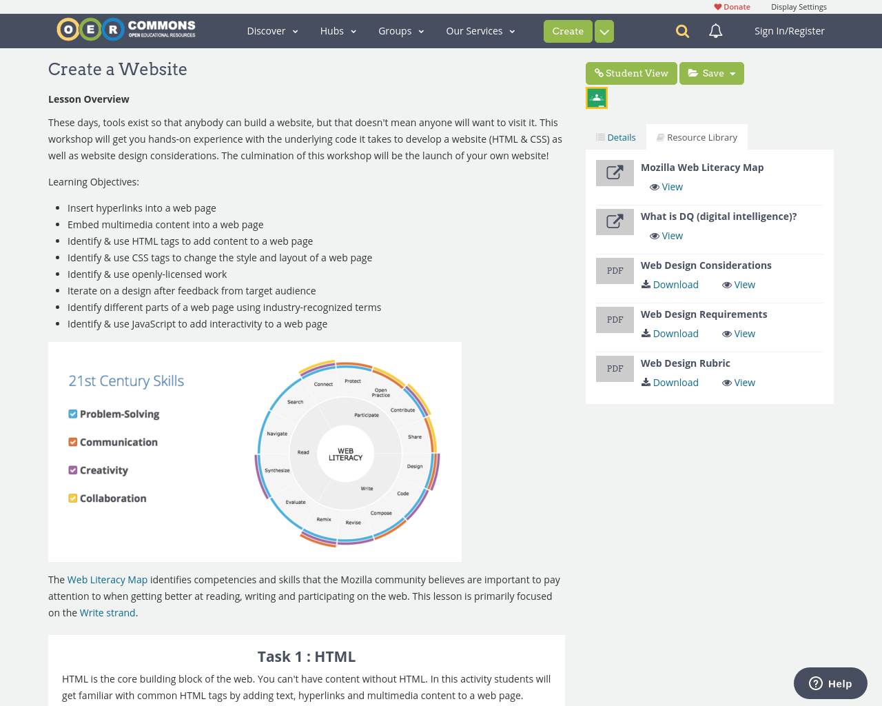 Create a Website | OER Commons