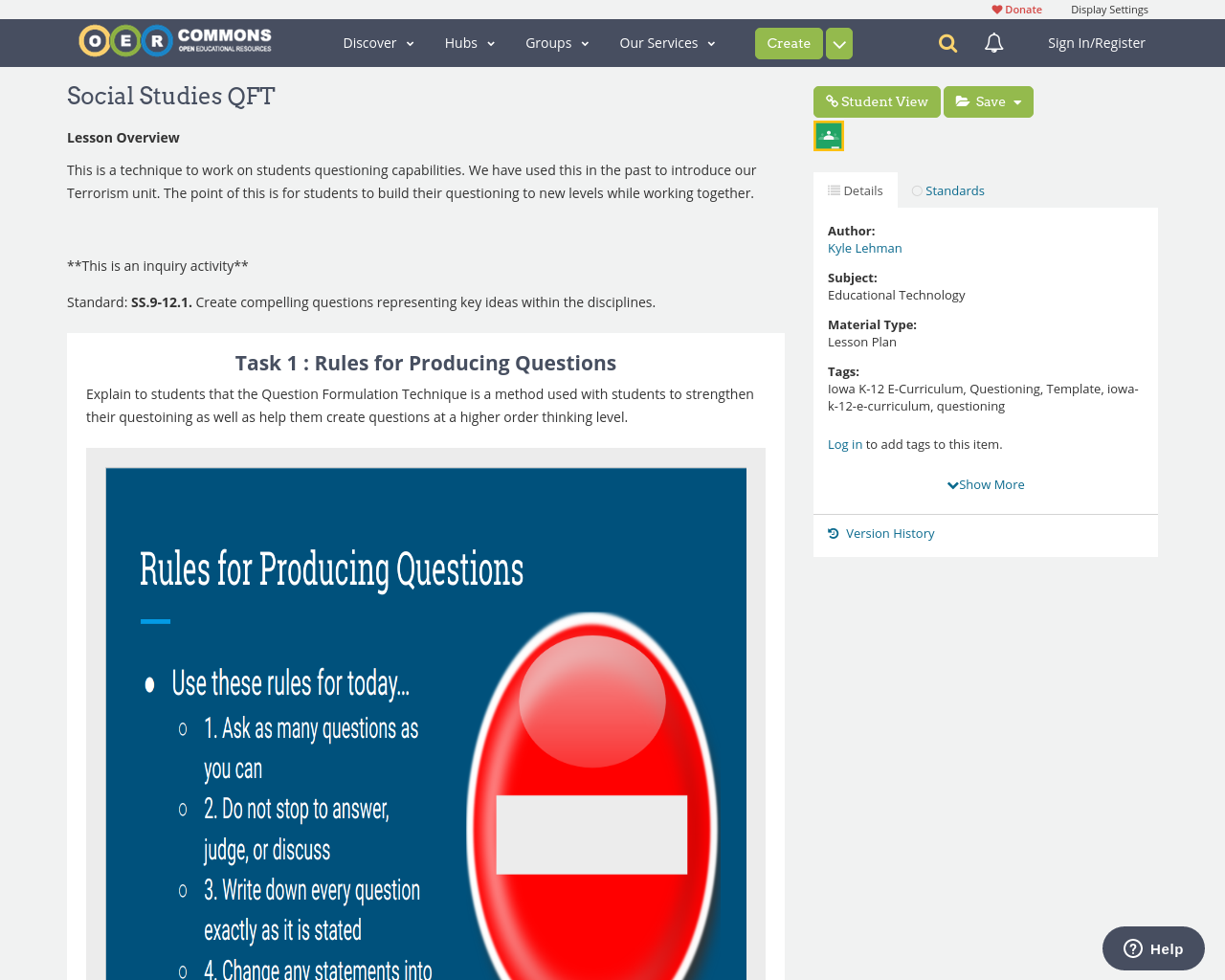 Social Studies QFT | OER Commons