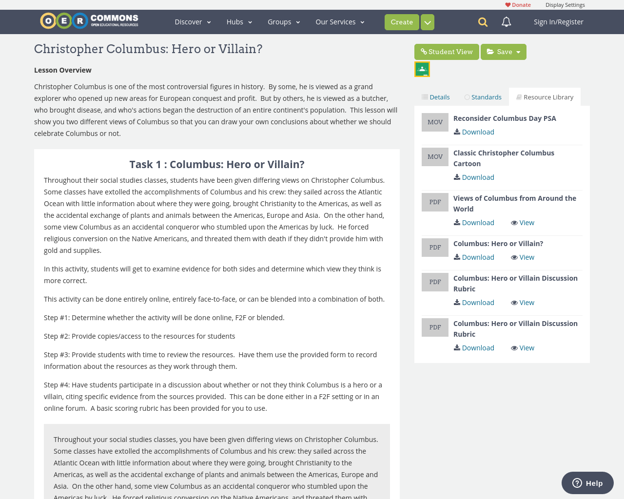 Christopher Columbus: Hero or Villain? | OER Commons