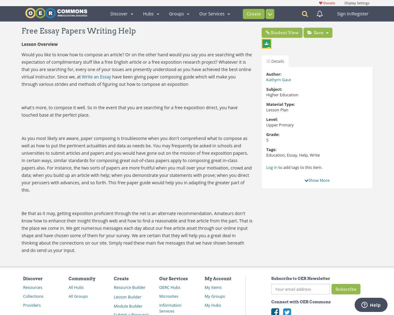 Free Essay Papers Writing Help | OER Commons