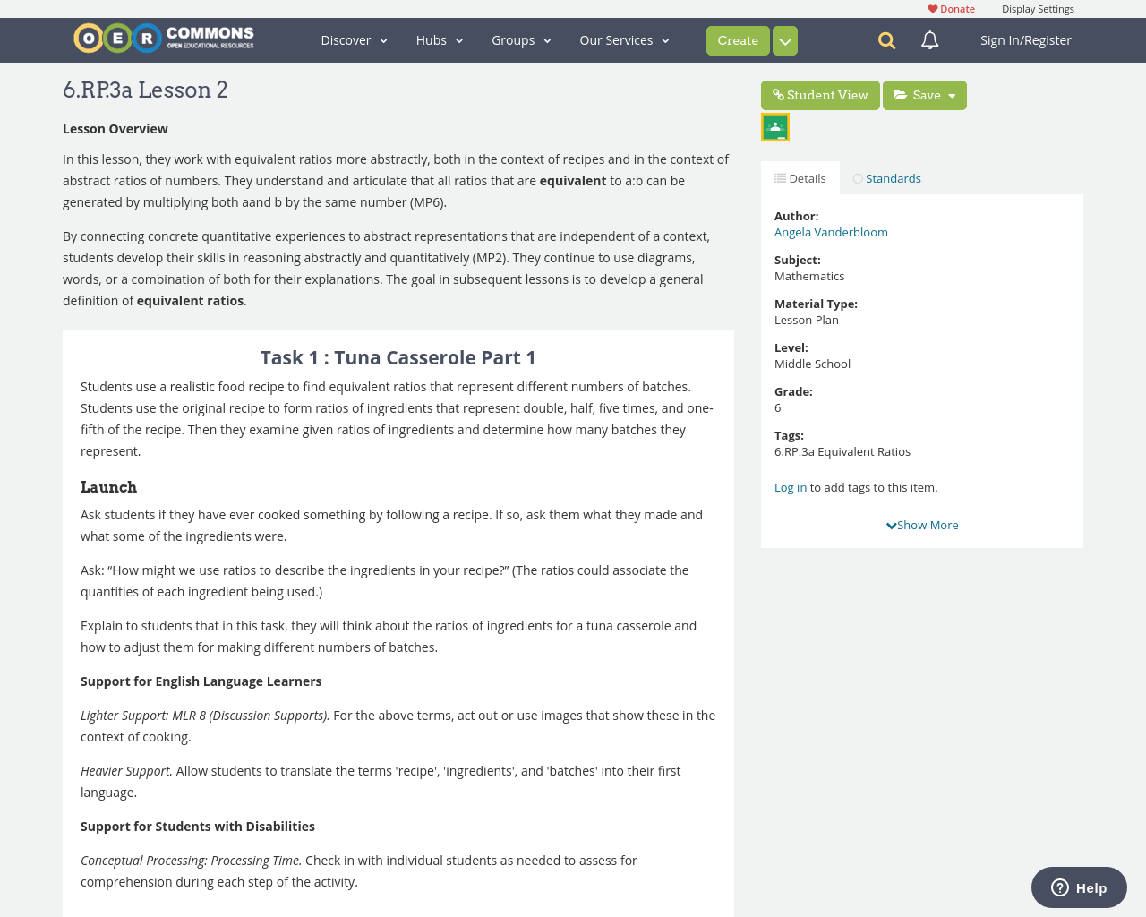 6.RP.3a Lesson 2 | OER Commons