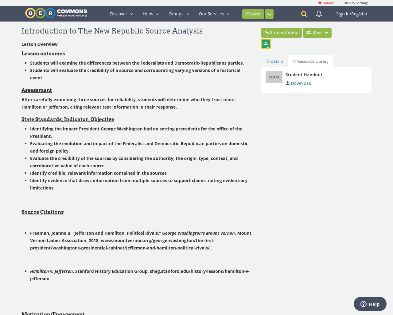 Introduction to The New Republic Source Analysis | OER Commons
