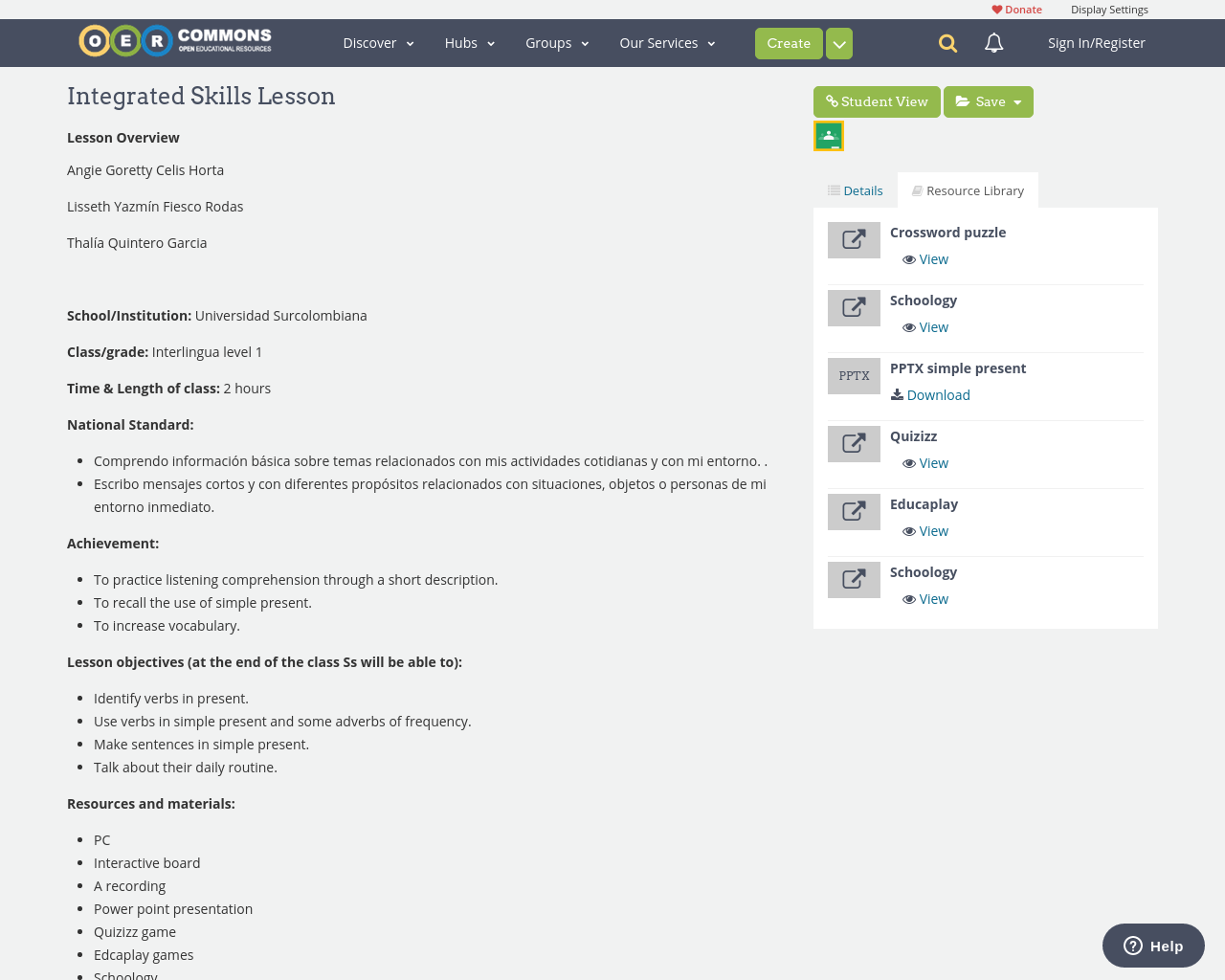 Integrated Skills Lesson | OER Commons
