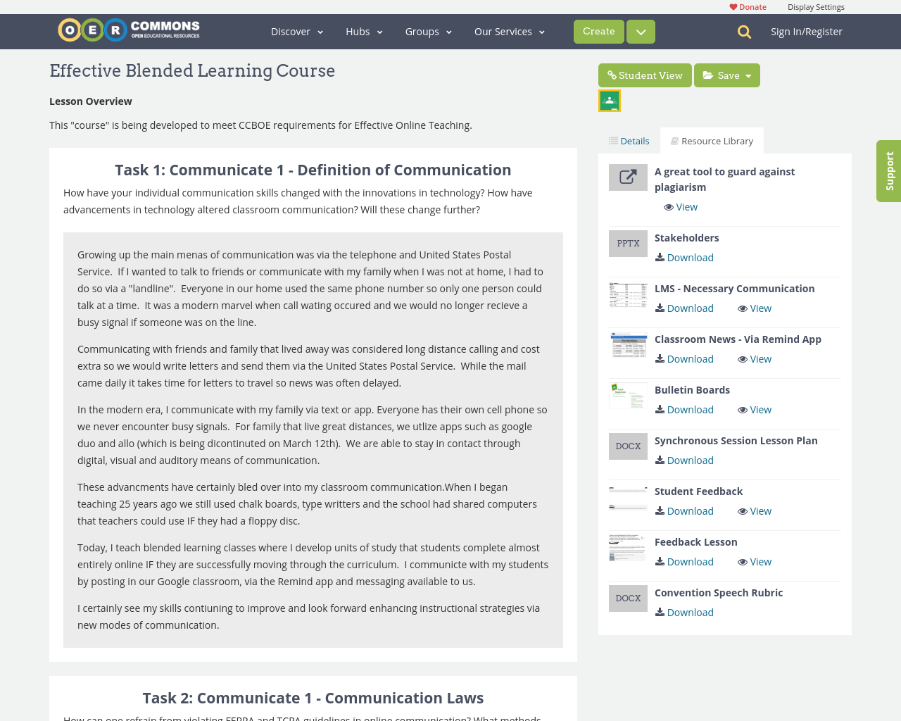 Effective Blended Learning Course | OER Commons