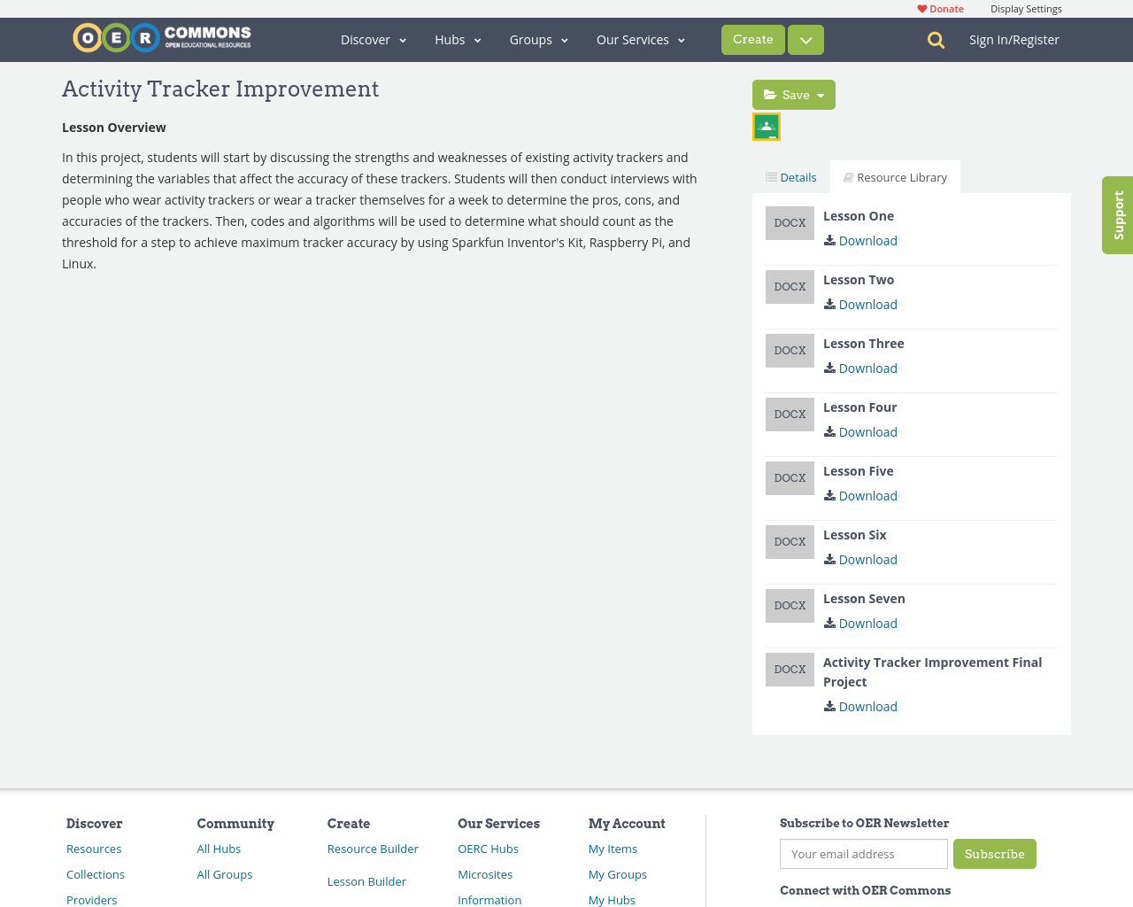 Activity Tracker Improvement | OER Commons