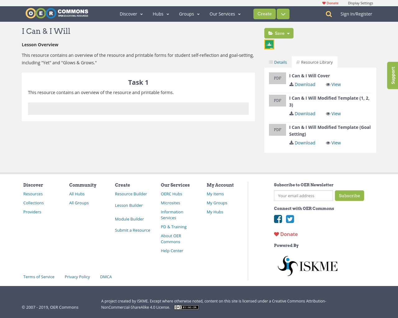 I Can & I Will | OER Commons