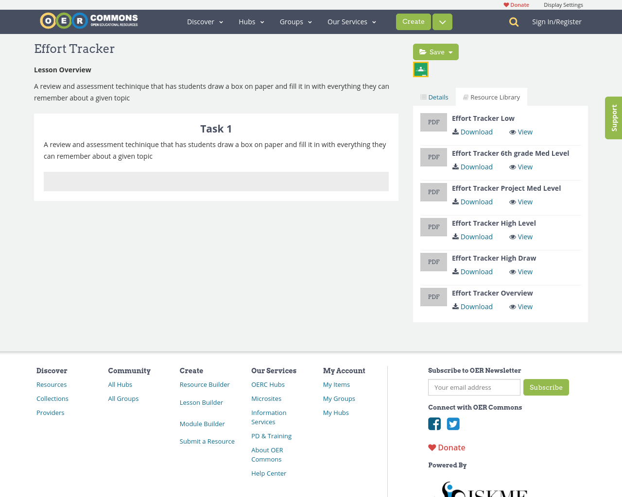 Effort Tracker | OER Commons