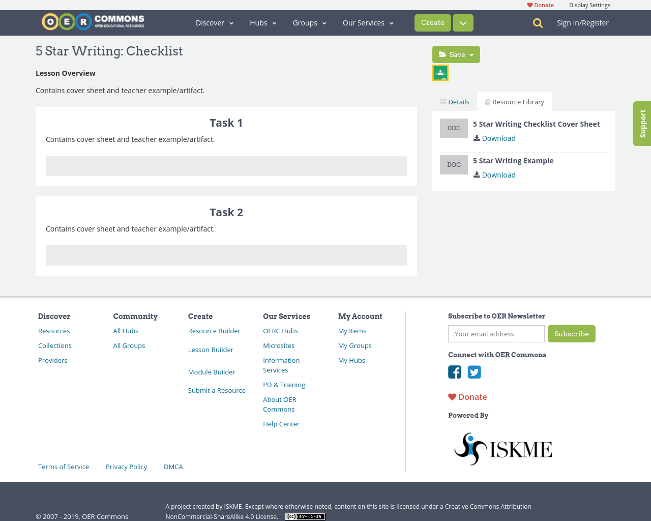 5 Star Writing: Checklist | OER Commons