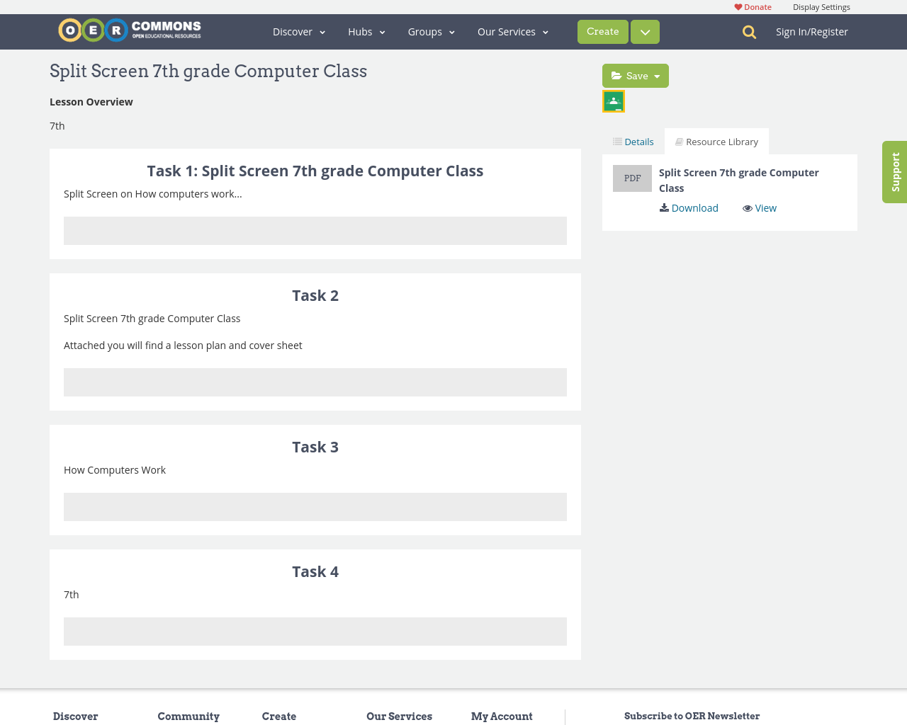 Split Screen 7th grade Computer Class | OER Commons