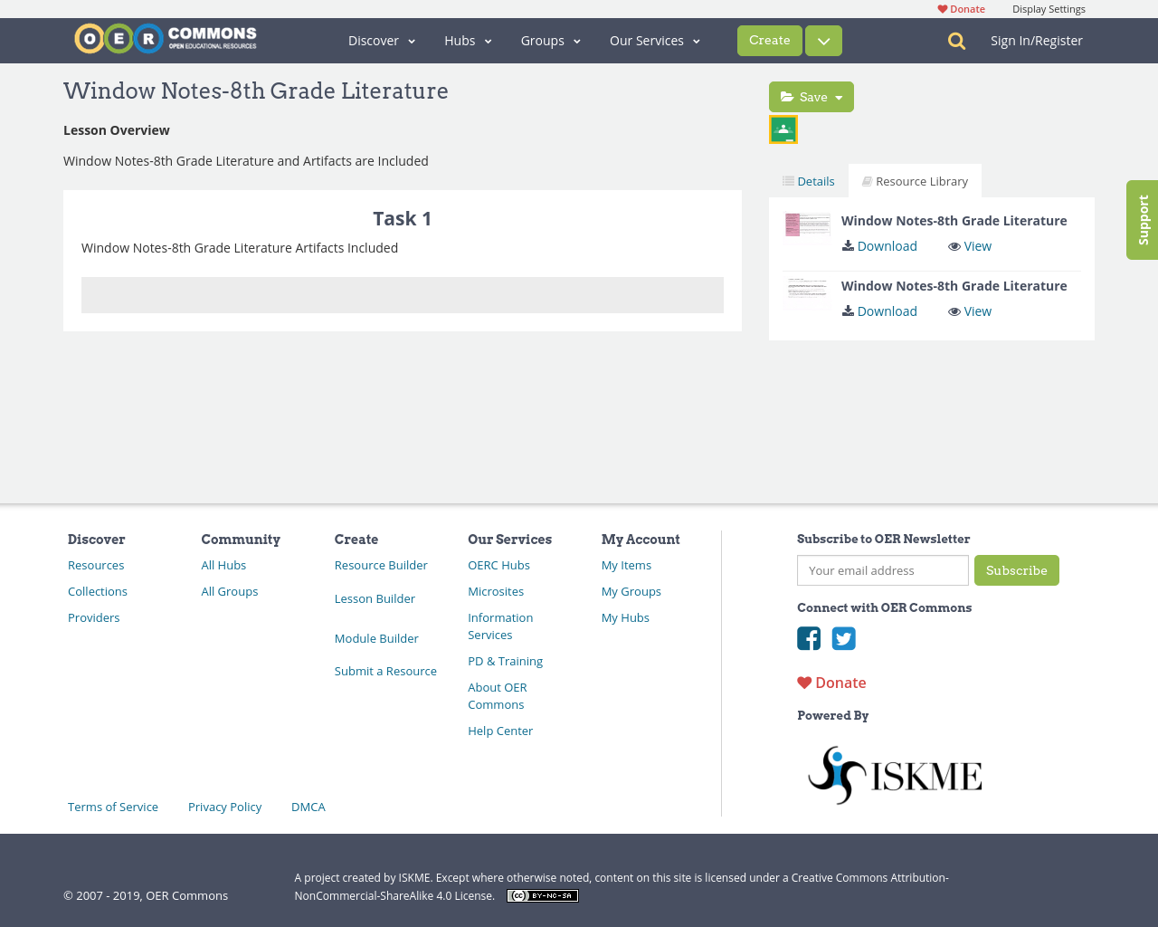 Window Notes-8th Grade Literature | OER Commons