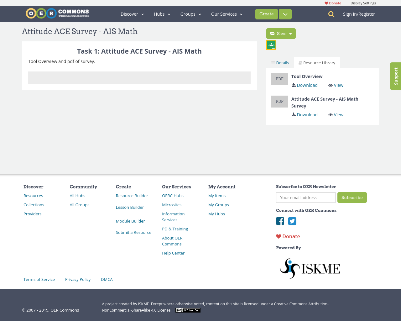 Attitude ACE Survey - AIS Math | OER Commons
