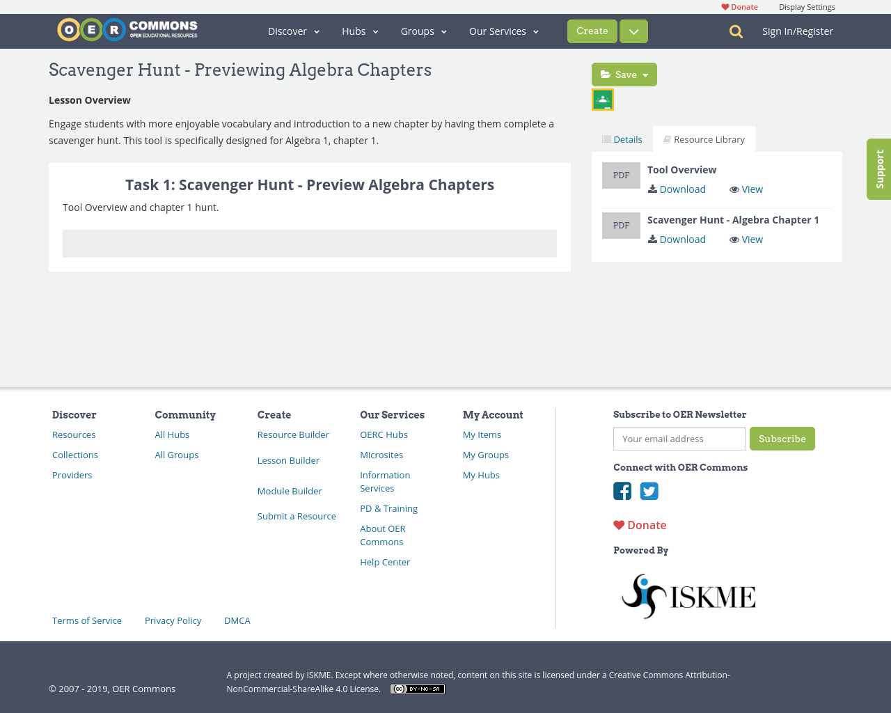 Scavenger Hunt - Previewing Algebra Chapters | OER Commons