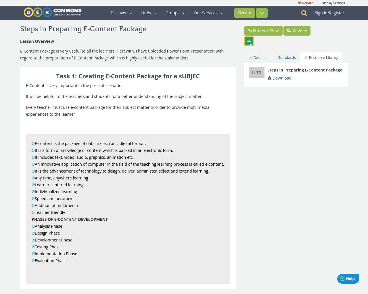 Steps in Preparing E-Content Package | OER Commons