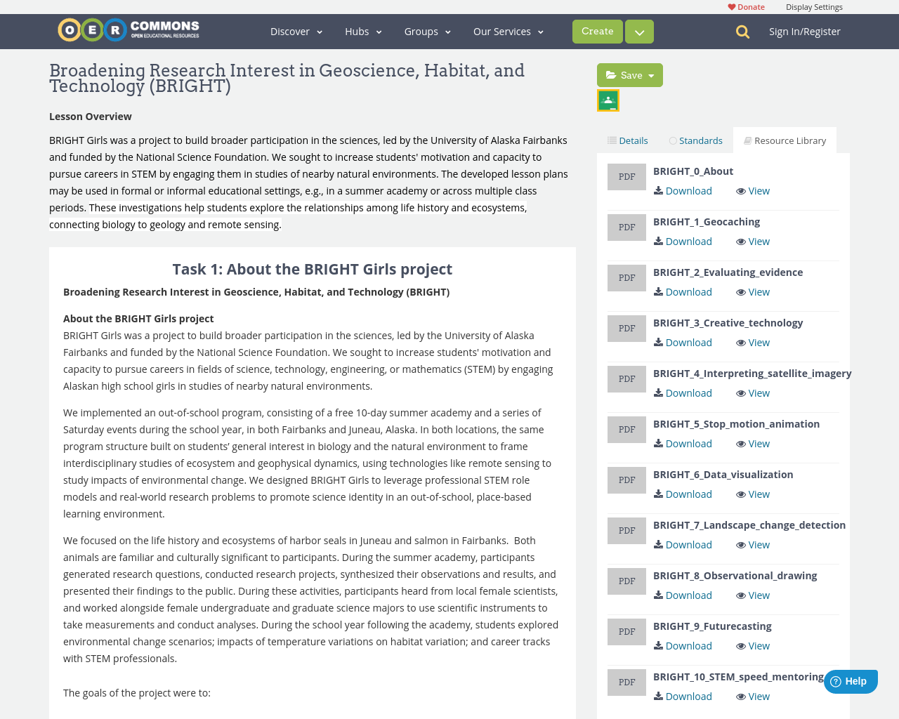 Broadening Research Interest in Geoscience, Habitat, and Technology ...