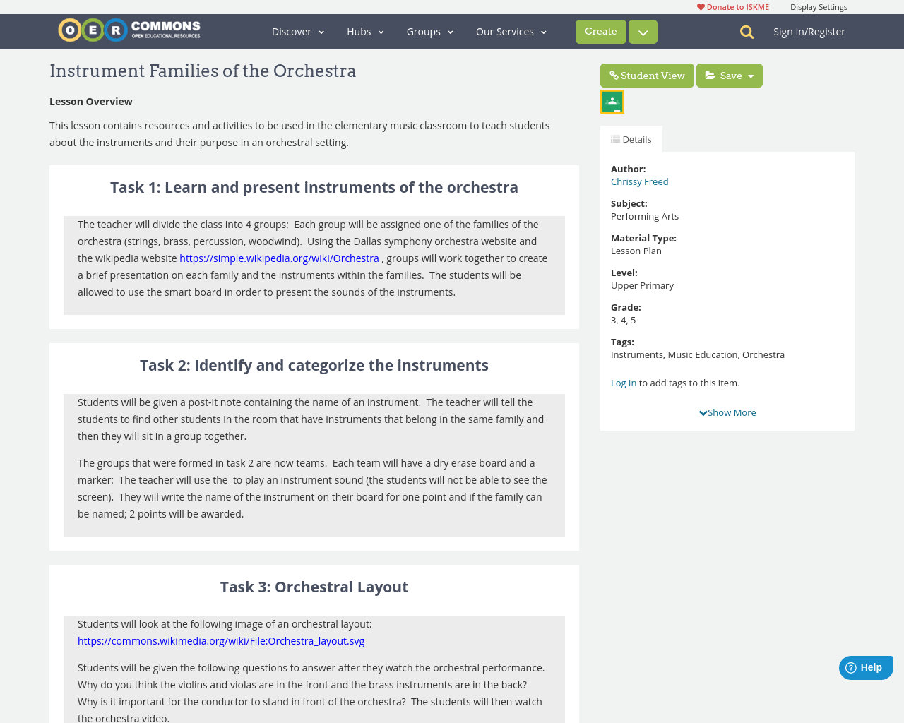 Instrument Families of the Orchestra | OER Commons