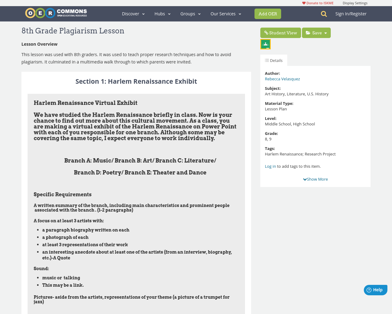 8th Grade Plagiarism Lesson | OER Commons