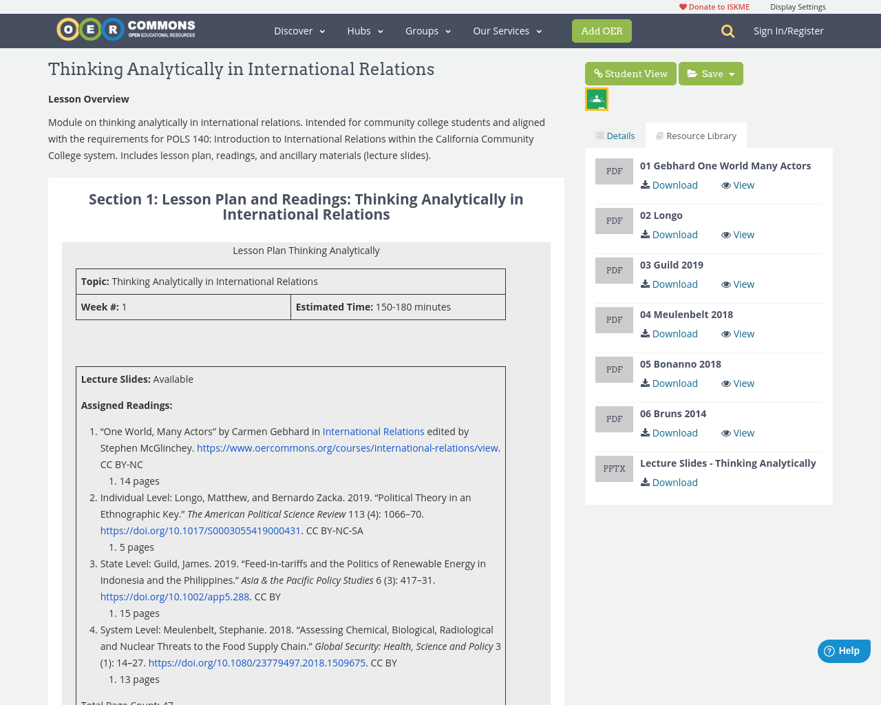 Thinking Analytically in International Relations | OER Commons