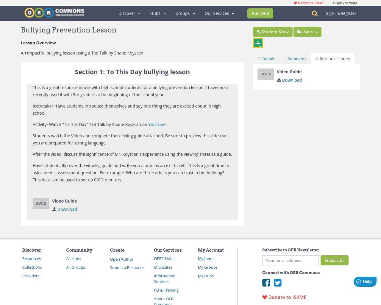 Bullying Prevention Lesson | OER Commons