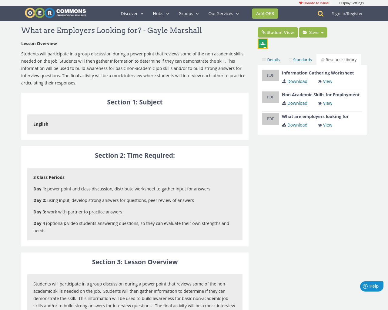 What are Employers Looking for? - Gayle Marshall | OER Commons