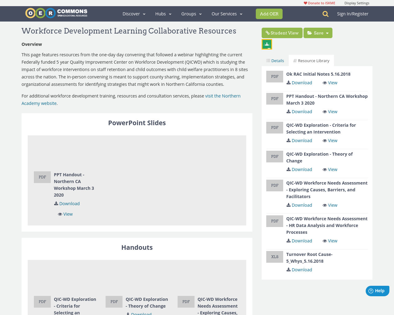 Workforce Development Learning Collaborative Resources | OER Commons