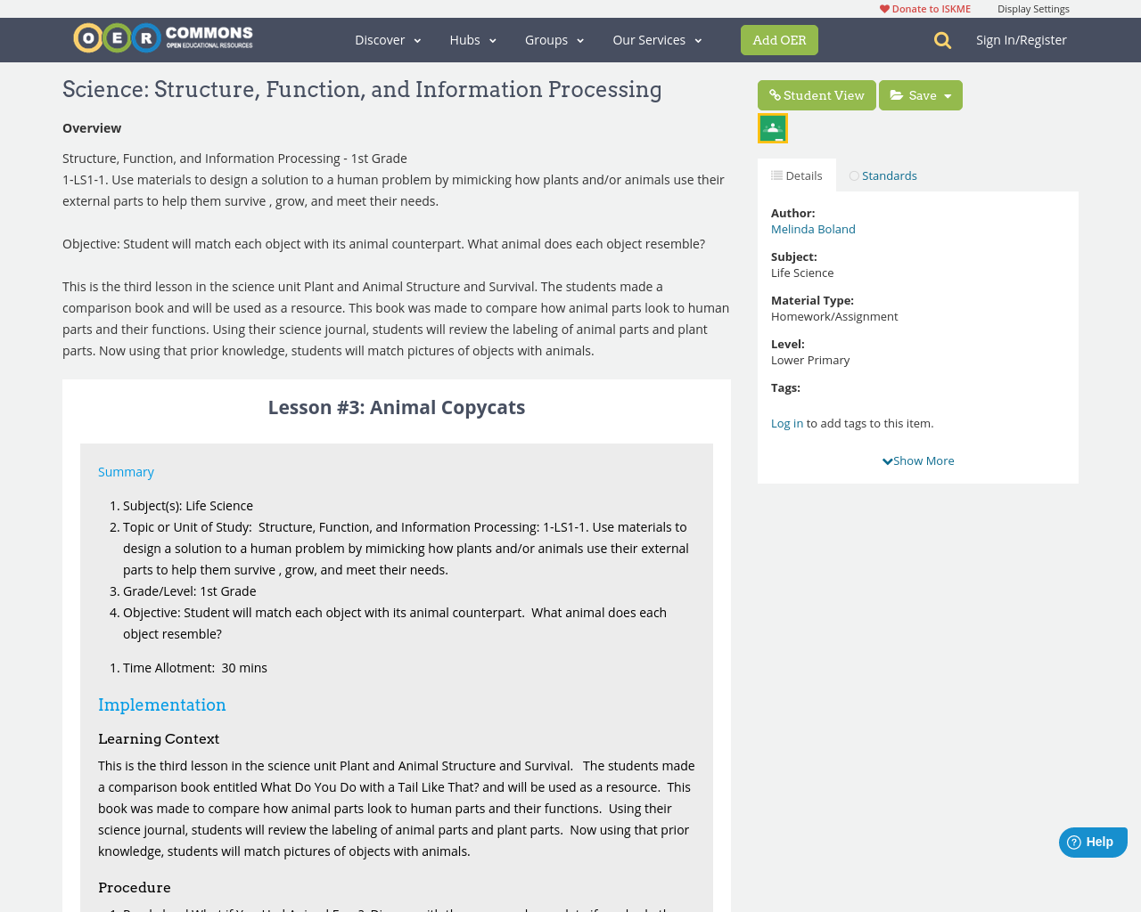 Science: Structure, Function, and Information Processing | OER Commons