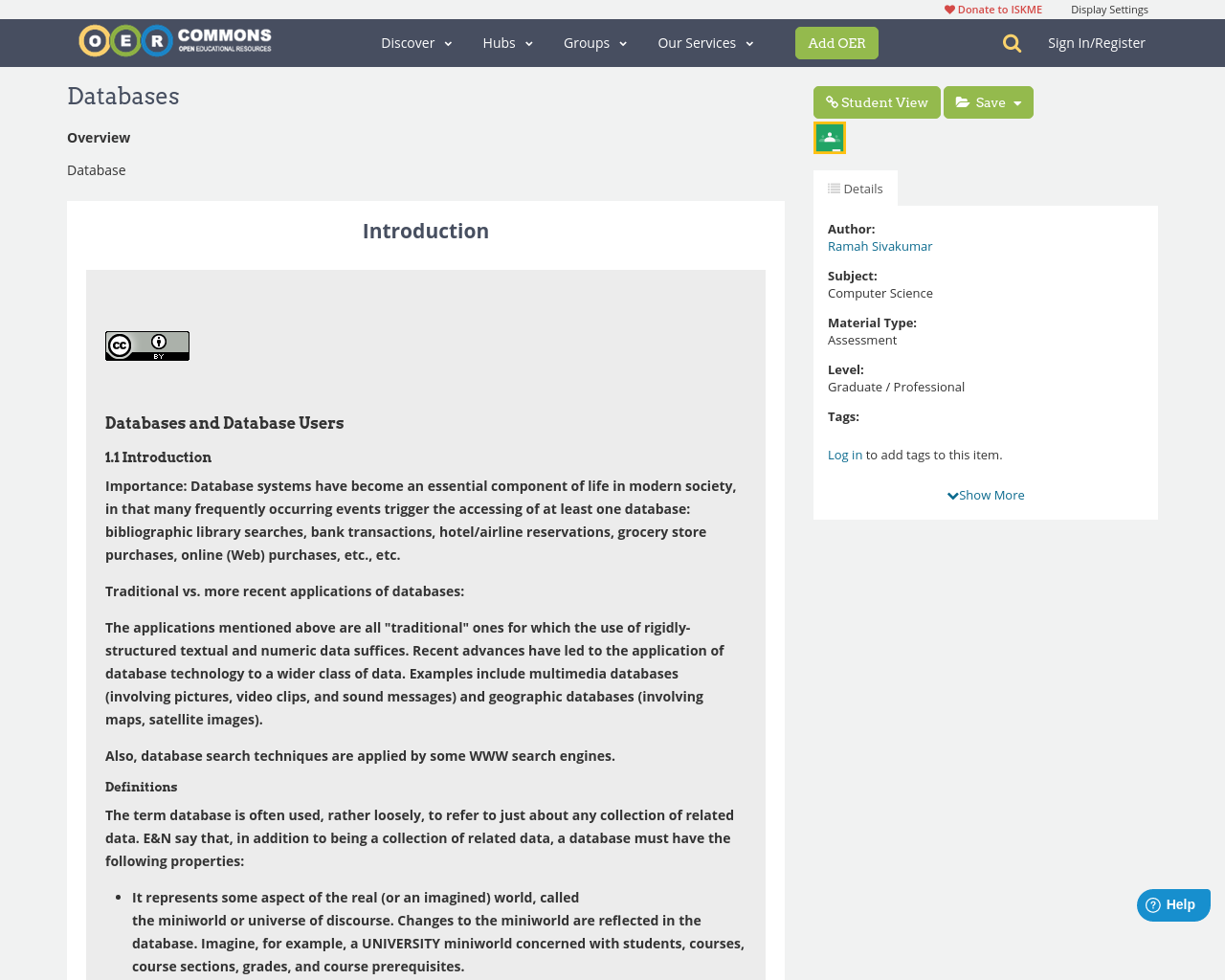 Databases | OER Commons