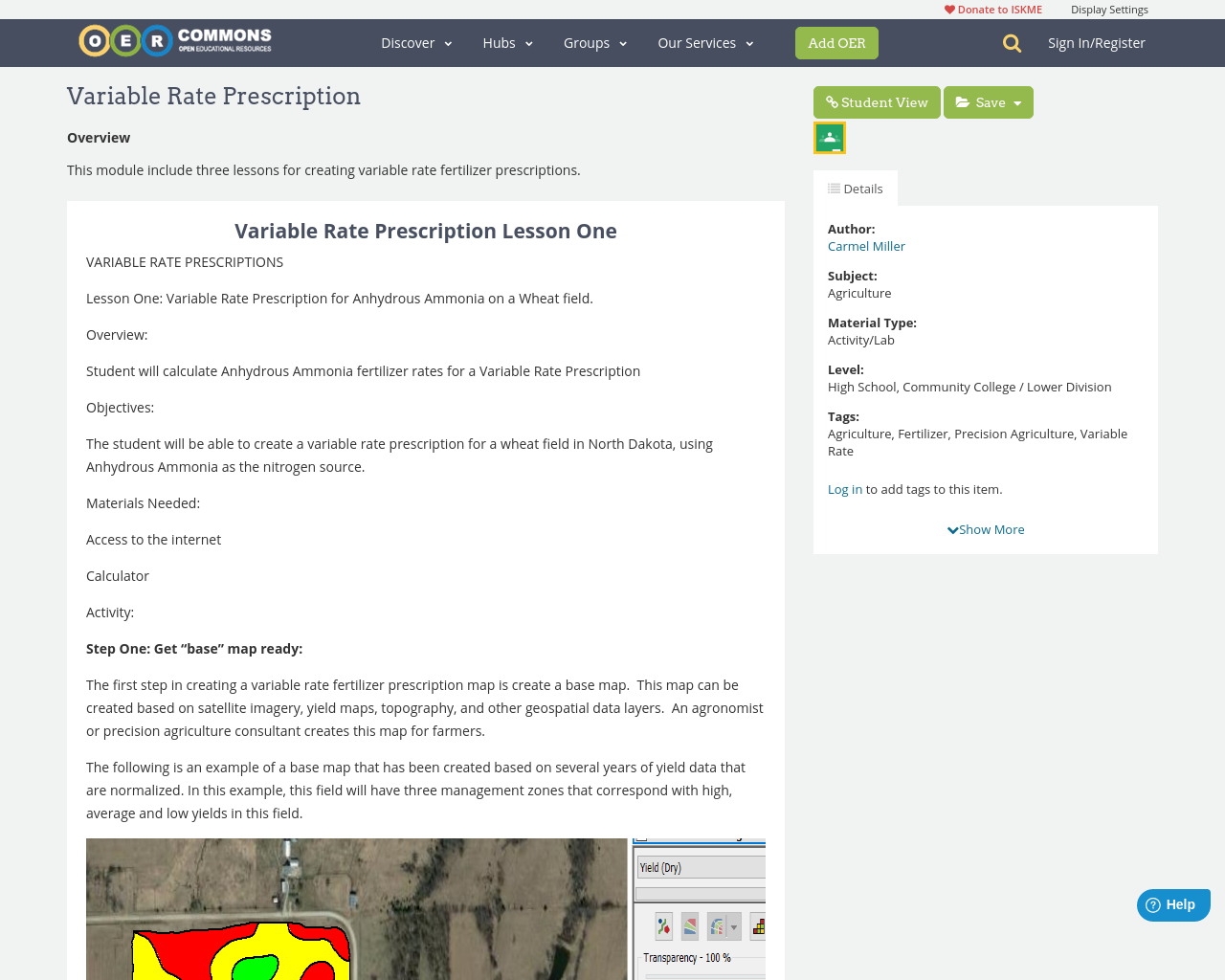 Variable Rate Prescription | OER Commons